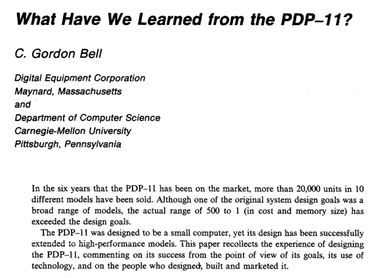 What Have We Learned From The Pdp 11 Dave Cheney